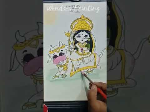 Durga Maa Drawingą„¤ Navratri Specialą„¤ Mata Shailputrią„¤ 9 forms of Durgaą„¤ Durga Puja Day 1 #trending