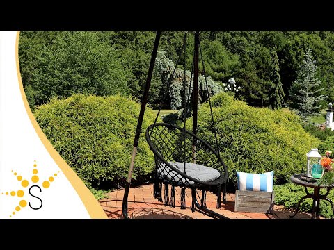 Sunnydaze Macrame Hanging Hammock Chair with Tassels and Cushion - Indoor/Outdoor Use-DL-761