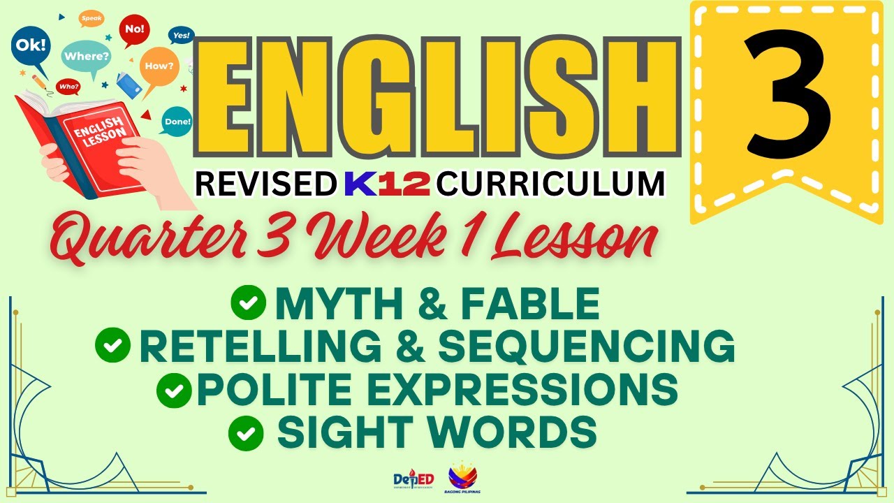 ENGLISH 3 | MYTH & FABLE | WEEK 1 LESSON | QUARTER 3 | REVISED CURRICULUM