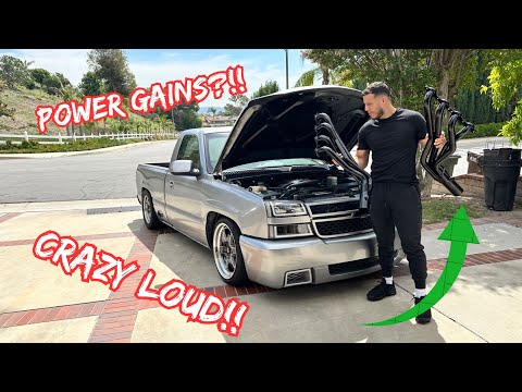 LONGTUBE HEADERS ON THE CAMMED SILVERADO 5.3L SOUNDS LIKE A NASCAR!!!