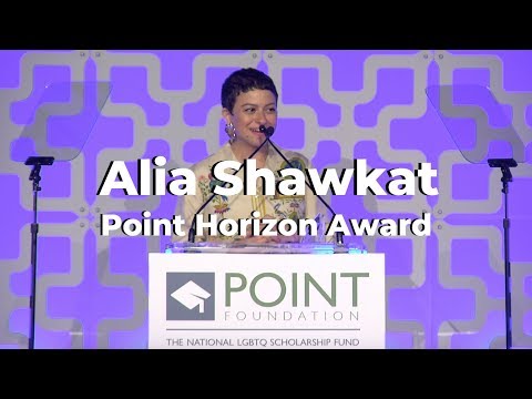 Alia Shawkat accepts the Point Horizon Award at Point Honors NY 2019