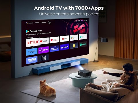YABER K2s Projector 4K with Android TV 1000 ANSI WiFi 6 Bluetooth Projector Sound by JBL Dolby Audio