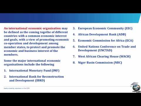 International Economic Organization (SS 3, JAMB Tutorial, WAEC, NECO, Post-UTME, NABTEB)