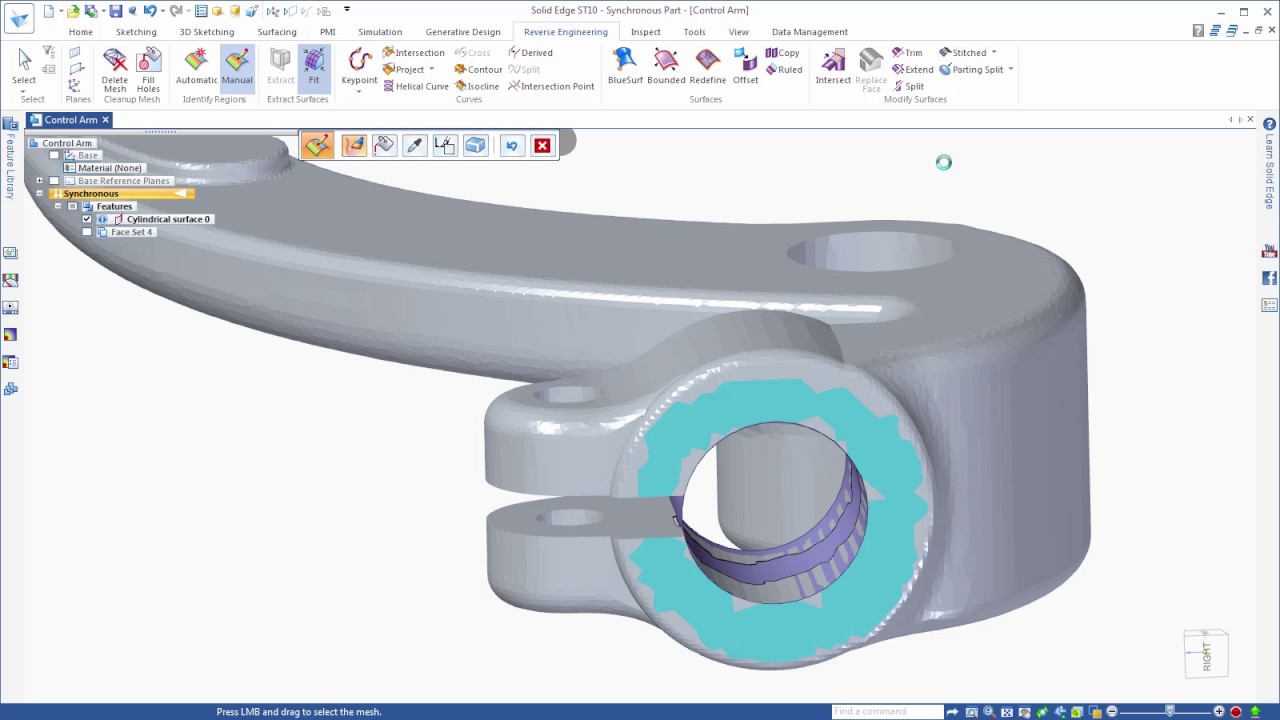 3D Reverse Engineering in Solid Edge ST10
