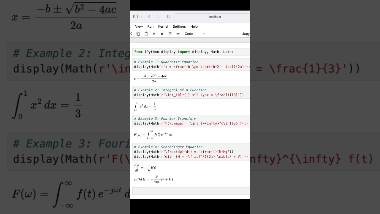 🧮 Effortlessly Display Complex Math Formulas in Jupyter Notebook with Python #shorts