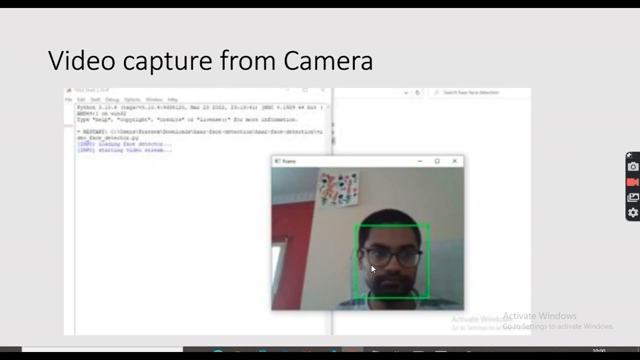 Face Detection Using OpenCV HaarCascade Step By Step Procedure With 7 Segment Display and python.