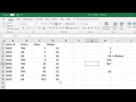 Microsoft Excel Pivot Table with MEDIAN
