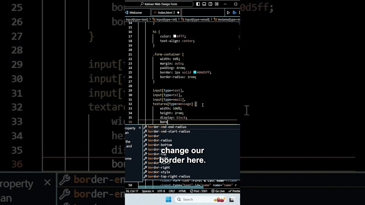 Master CSS for Stunning Form Design | Elevate Your Forms! #html #htmltutorial #webdevelopment