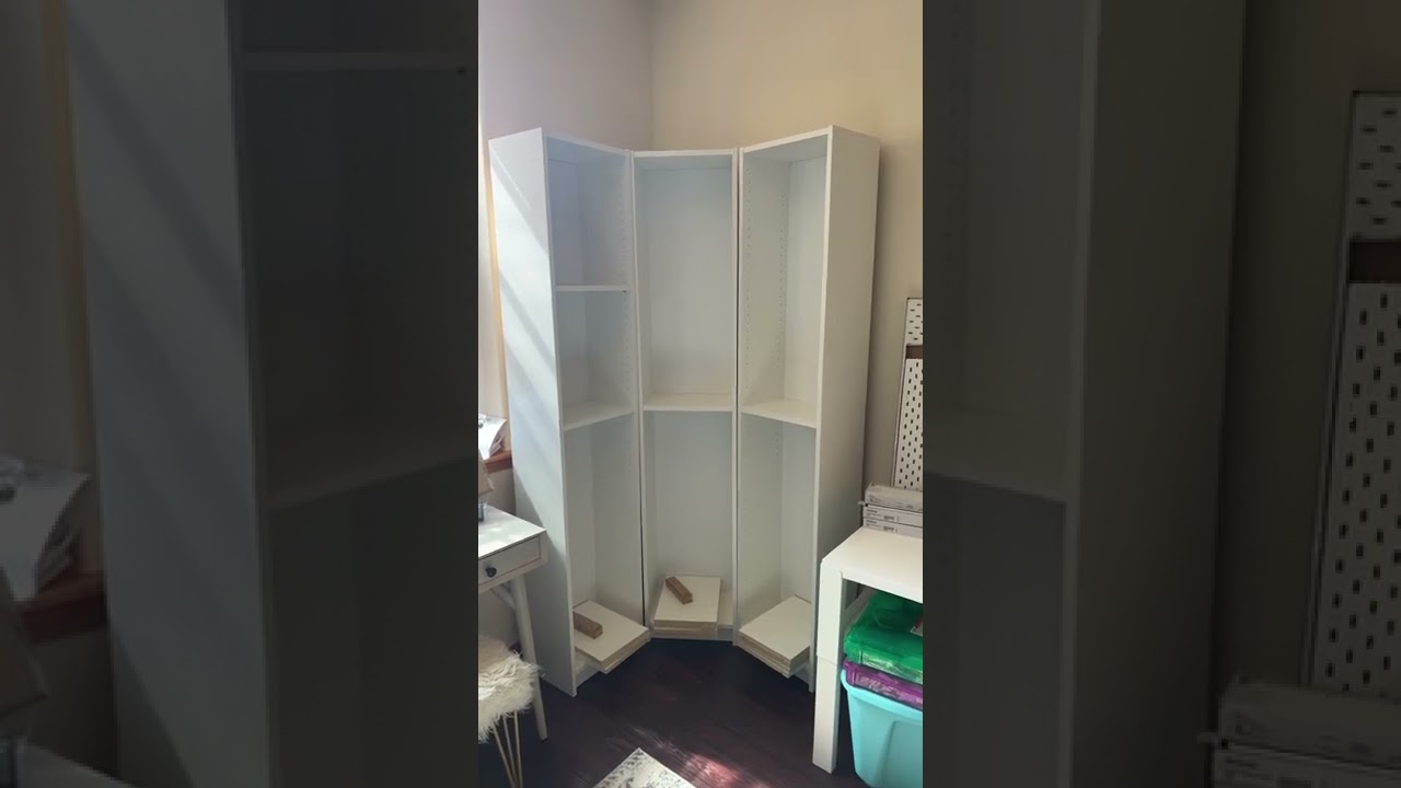 Craft studio organization // ikea Billy corner bookcase combo / phase 2 check in //