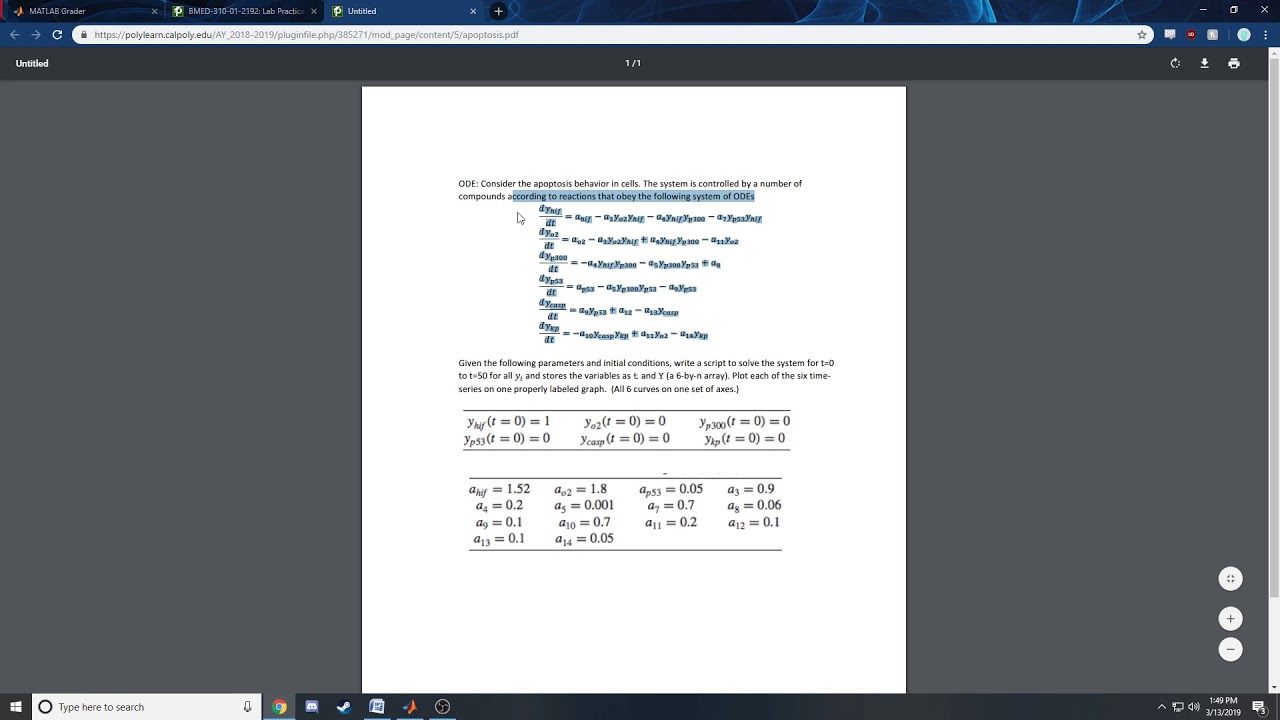 BMED 310 Lab Practical Practice Problems Pt1