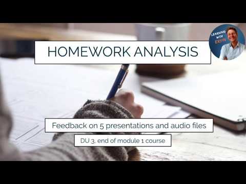 Homework analysis - DU3, end of module 1: types of errors and focus on pronunciation