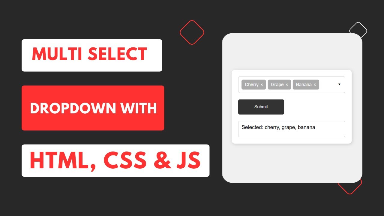 Multi Select Dropdown | HTML CSS JavaScript