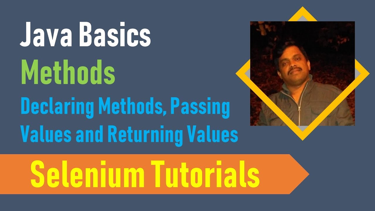 6. Java Basics for Selenium - Java Methods - Declaring Methods, Passing Values and Returning Values
