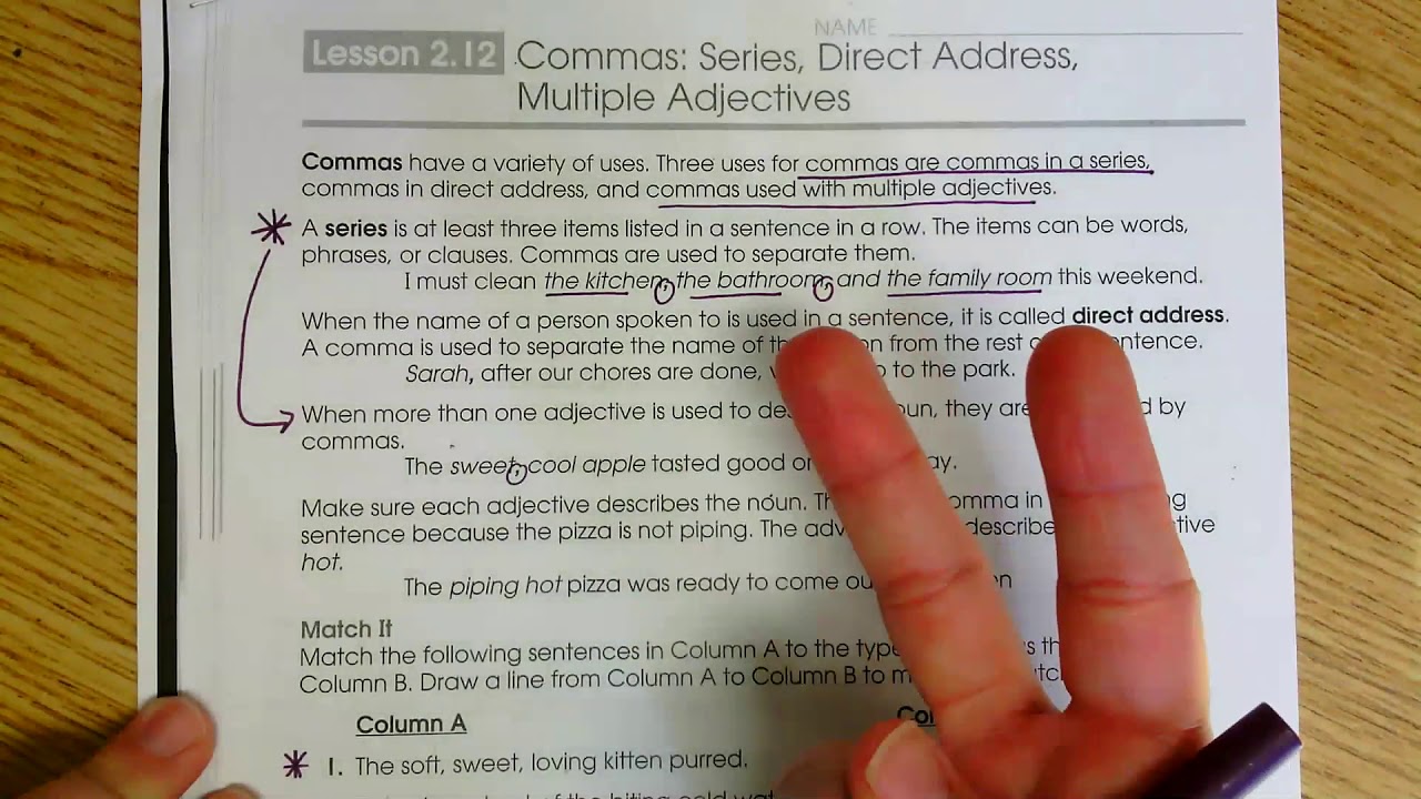 Comma Practice Worksheet