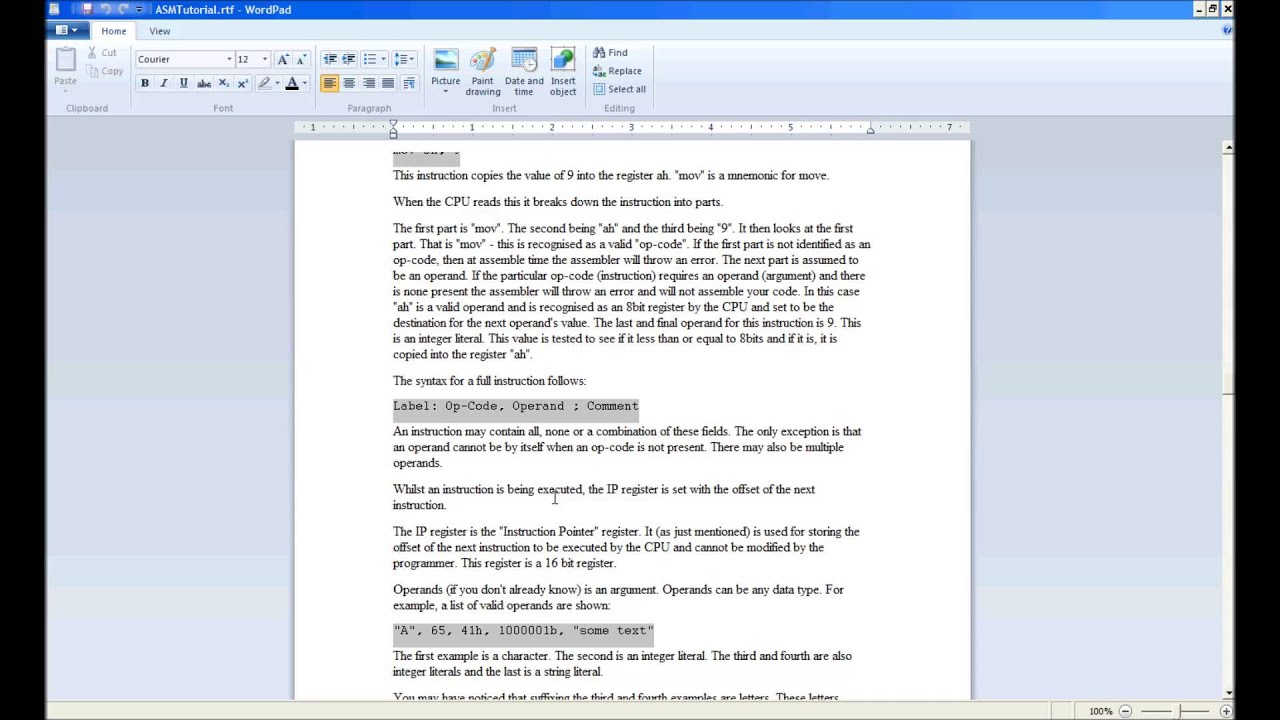 Assembly Tutorial 5 - Op-Codes & Operands