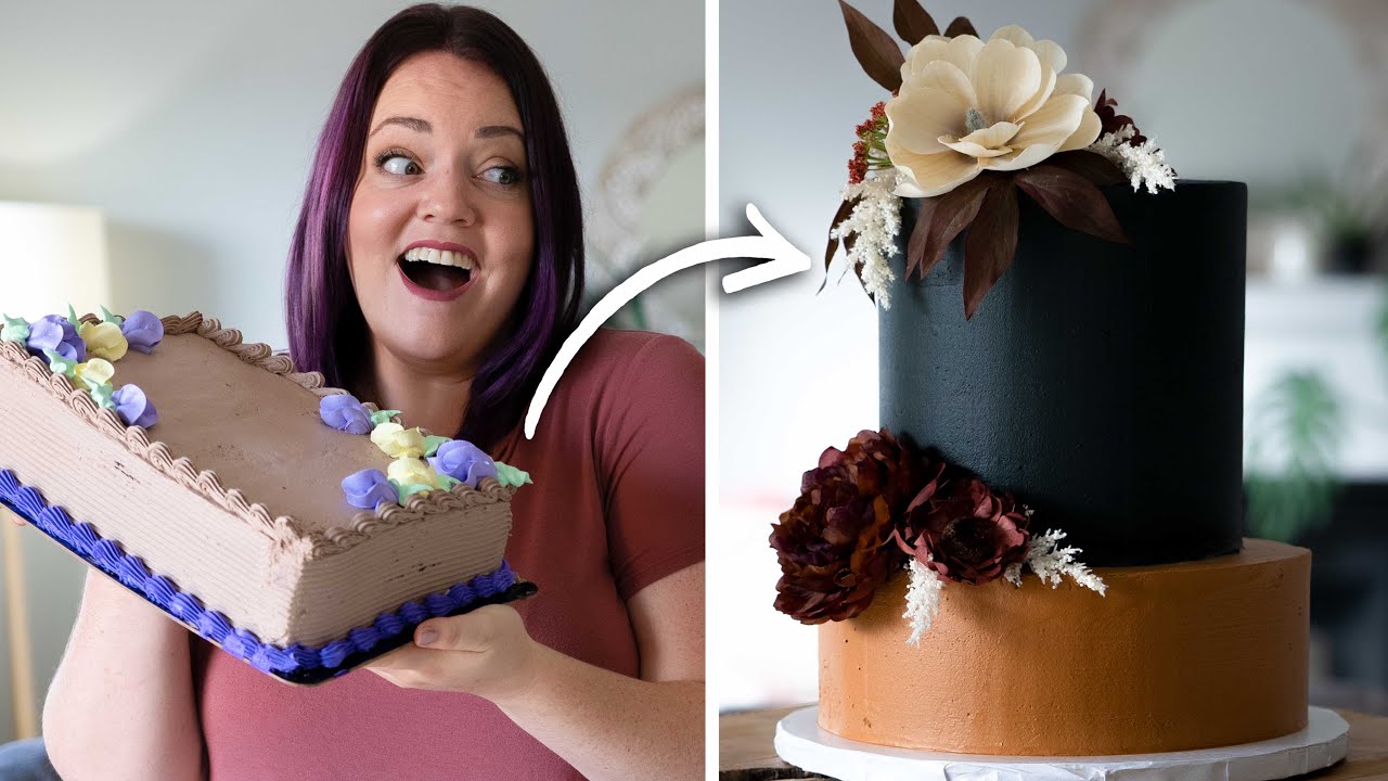 Turning a $20 Grocery Store Cake into a $500 Fall Wedding Cake!