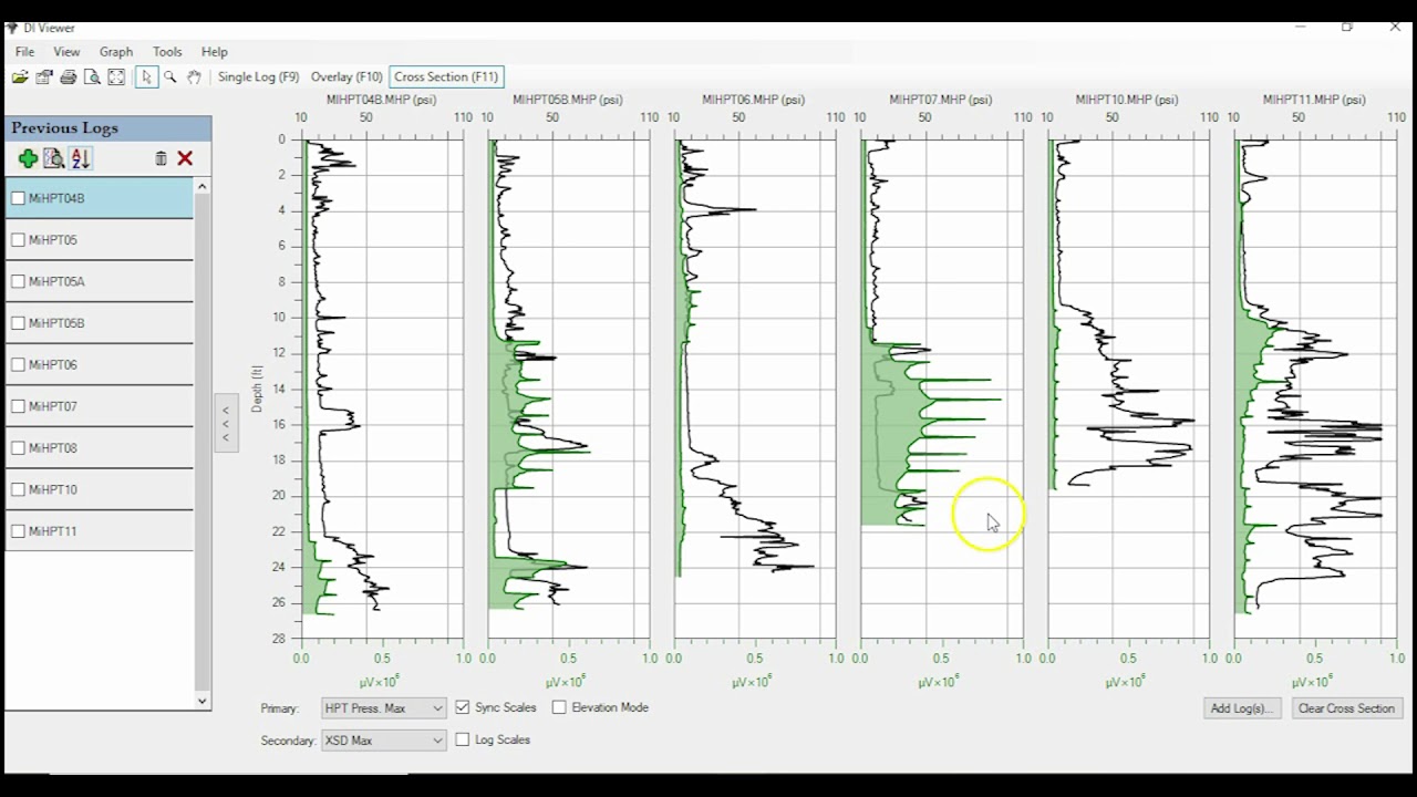 DI Viewer - Making a Log Cross Section