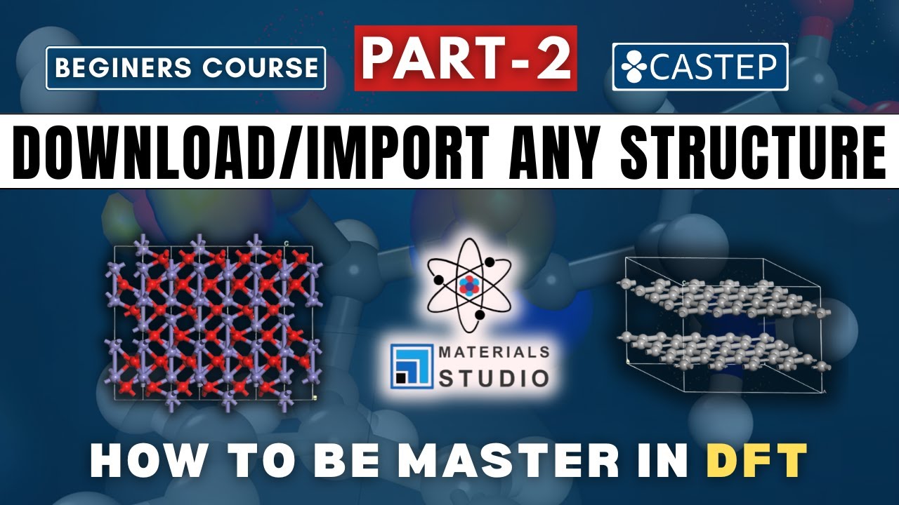 Materials Studio | Complete Tutorial Part 2 | Import Structure from Library & Materials Project #dft