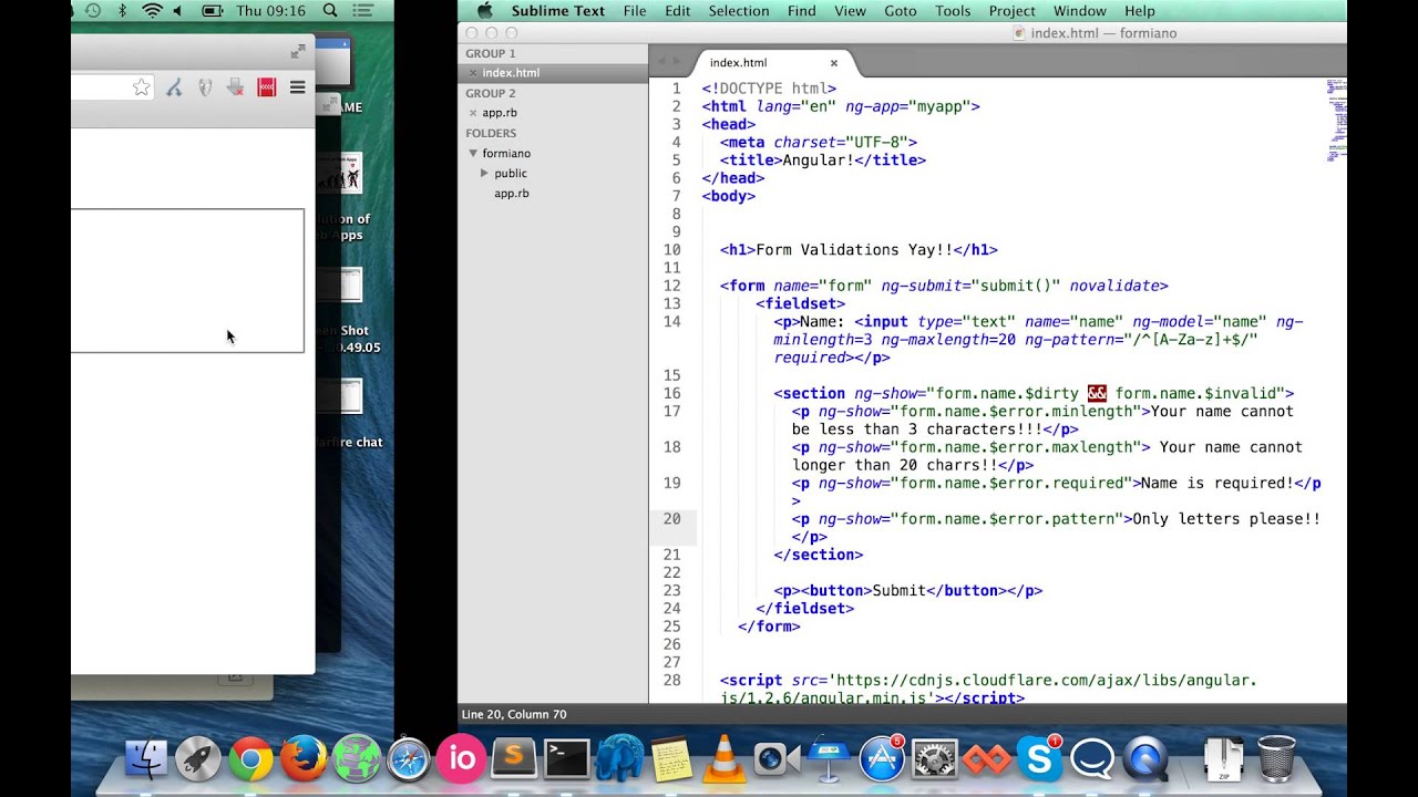 form validation without javascript and styling without css (angular.js)