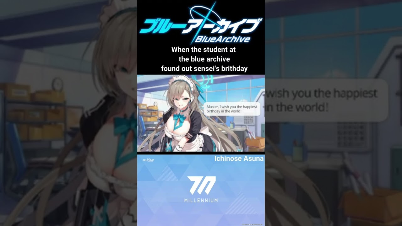 Ichinose Asuna's birthday greeting to sensei | Blue Archive | Voice Characters