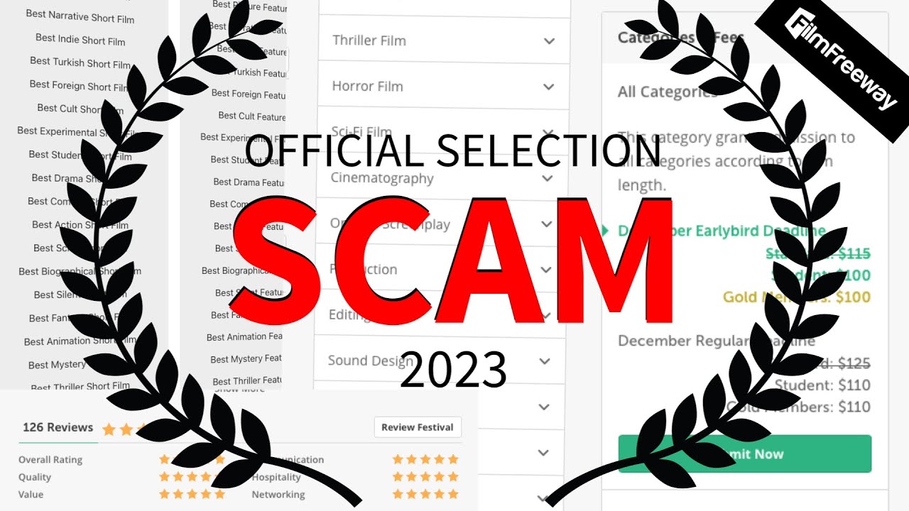 7 Clues to SPOT the SCAM Film Festival | FilmFreeWay example