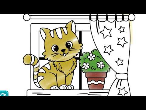 Cute kitten page for kids and toddlers.