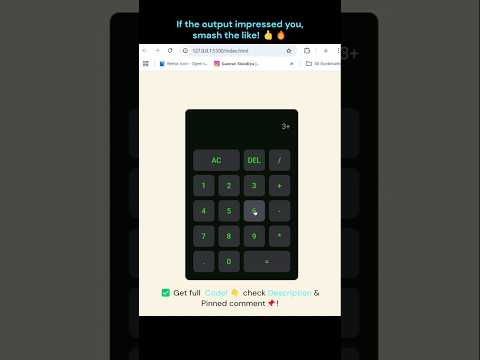 🔢 Simple Calculator Using HTML, CSS & JavaScript #webdevelopment #coding #htmlcssjs