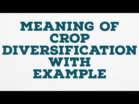 MEANING OF CROP DIVERSIFICATION WITH EXAMPLE