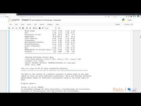Learn Learn Python Your First Step Toward Data Science ImportWine Clasifictn Datset|packtpub com ...