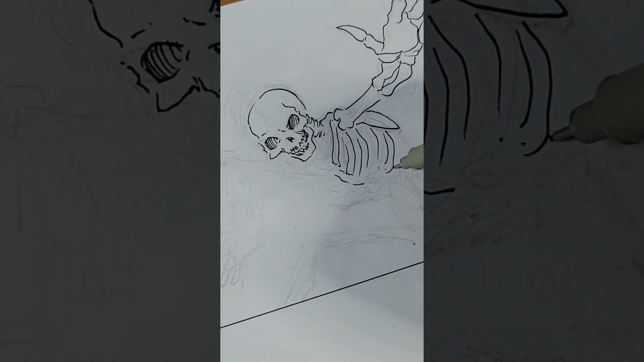 I draw a dancing skeleton