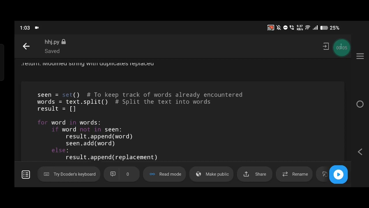 Python | Replace Duplicate Occurrence in String