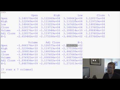 Pandas with Python 2.7 Part 9 - Statistical Information