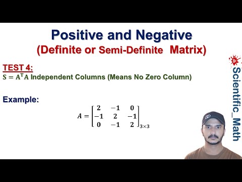 Test 4 Positive and Negative Definite or Semi-Definite Matrix with Example | Test 3