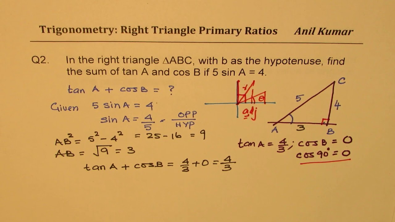 Primary Trigonometric Ratios Test 1 MCR3U Pre-Calculus