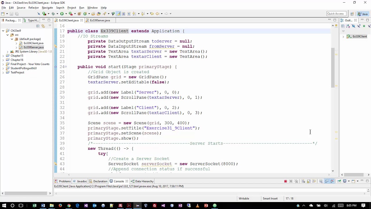 Java Programming 2 - Chapter 33 Exercise 9 - Client/Server Chat