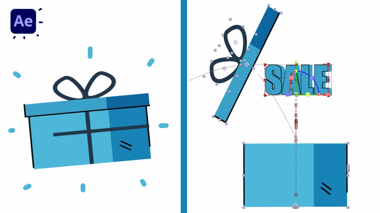 3D Text Gift Box Animation in After Effects Tutorials