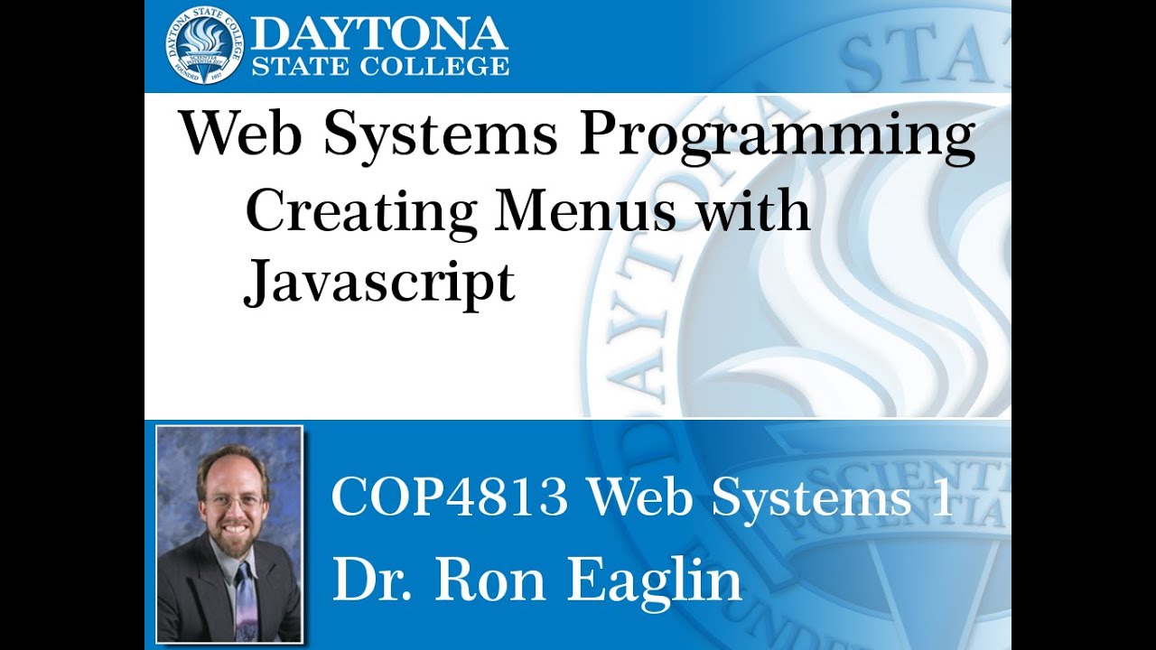 Web  Programming - Creating menus with JavaScript