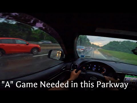 4K Drive - Driving in New York City's Notorious Bronx River Parkway in the Rain