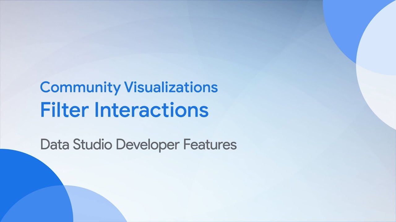 Community Visualizations: Filter interactions