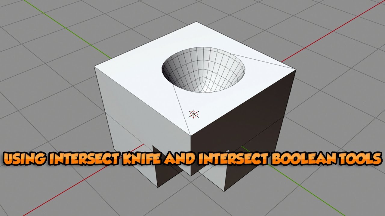 Using [Intersect Knife] and [Intersect Boolean] tools - Blender 2.8 Tutorial