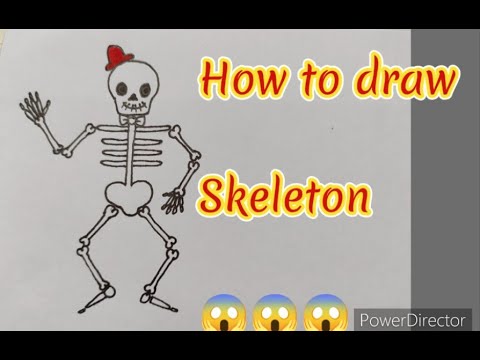 How to draw a Skeleton Step by Step very easy method for Beginners and Kids