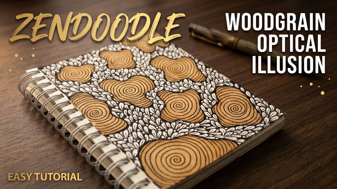 Watch This Flat Sketchbook Turn into Wood | 3D Doodling Trick