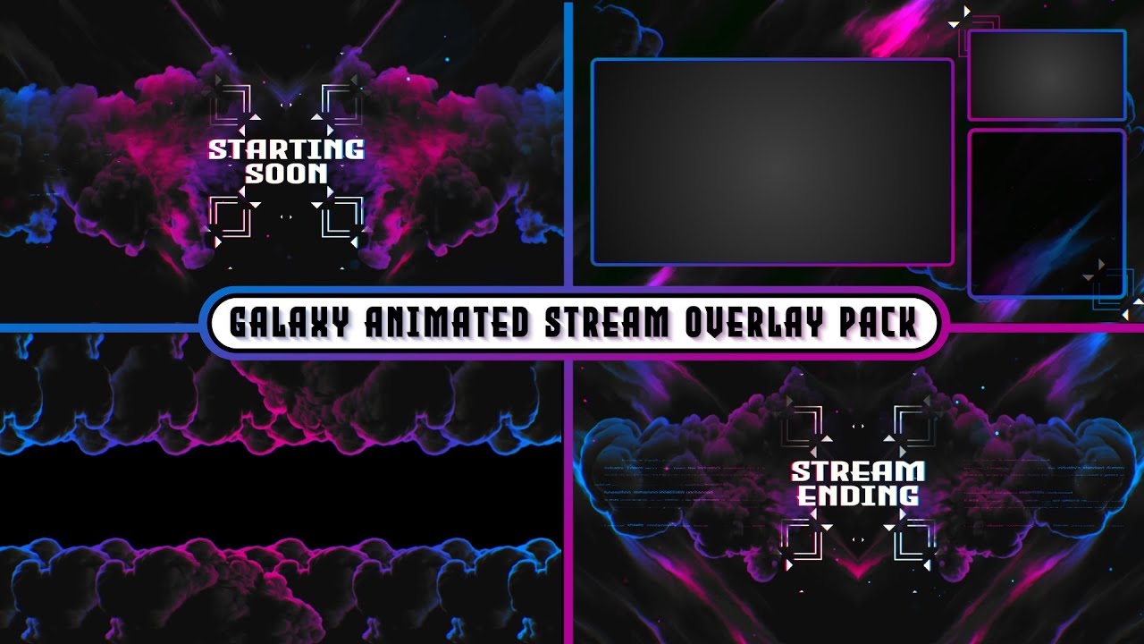 Galaxy Animated Stream Overlay Pack | Space Twitch Overlay Pack | Twitch Animated Overlay Package