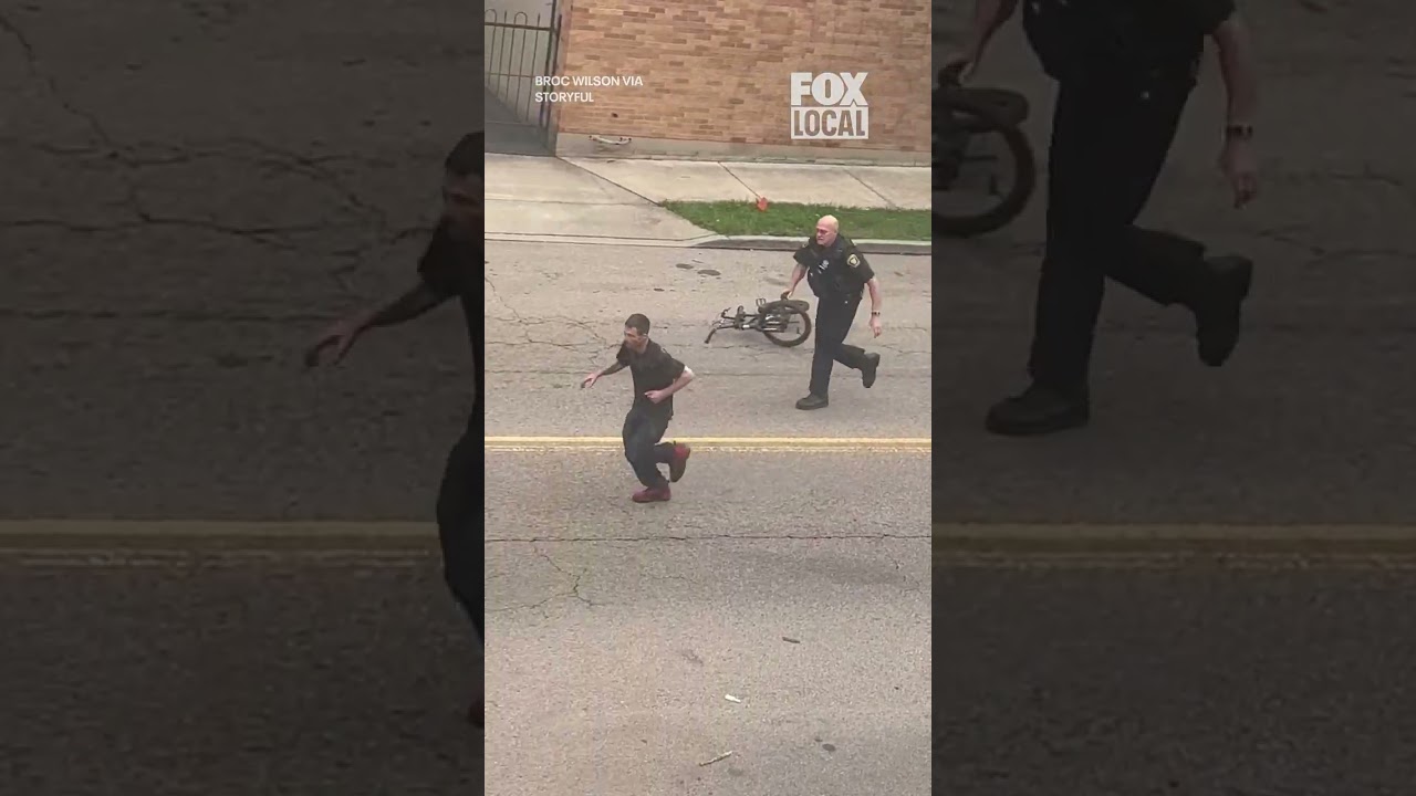 VIRAL STREET SCUFFLE: Video captures a fight between a police officer and a man on April 3, 2026