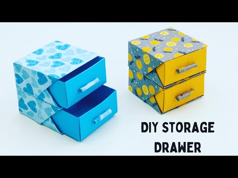 DIY MINI PAPER DRAWERS / PAPER CRAFT/ SMALL ORIGAMI STORAGE BOX DIY / DESK ORGANIZER DRAWER