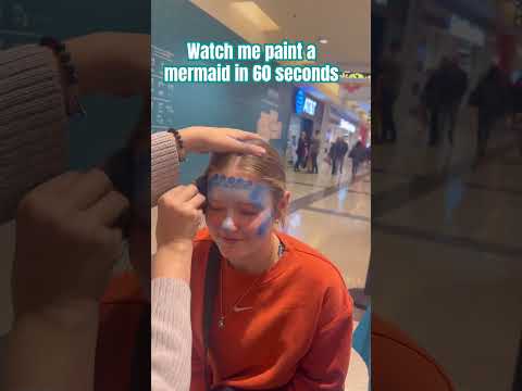 A mermaid in 60 seconds! #facepaint #facepainting #facepainter #60seconds #shorts #artist #mermaid