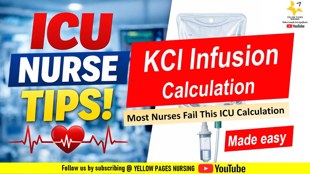 KCL Infusion Rate Calculation Step-by-Step | Critical Care Nursing Made Simple.