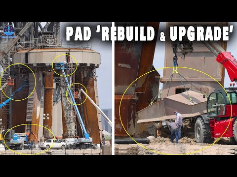SpaceX is fixing the launch site, New Megabay construction, OLM, Lox tanks, concrete...