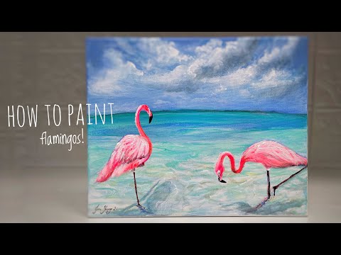 🦩HOW TO PAINT FLAMINGOS 🦩 Step by Step Painting Tutorial