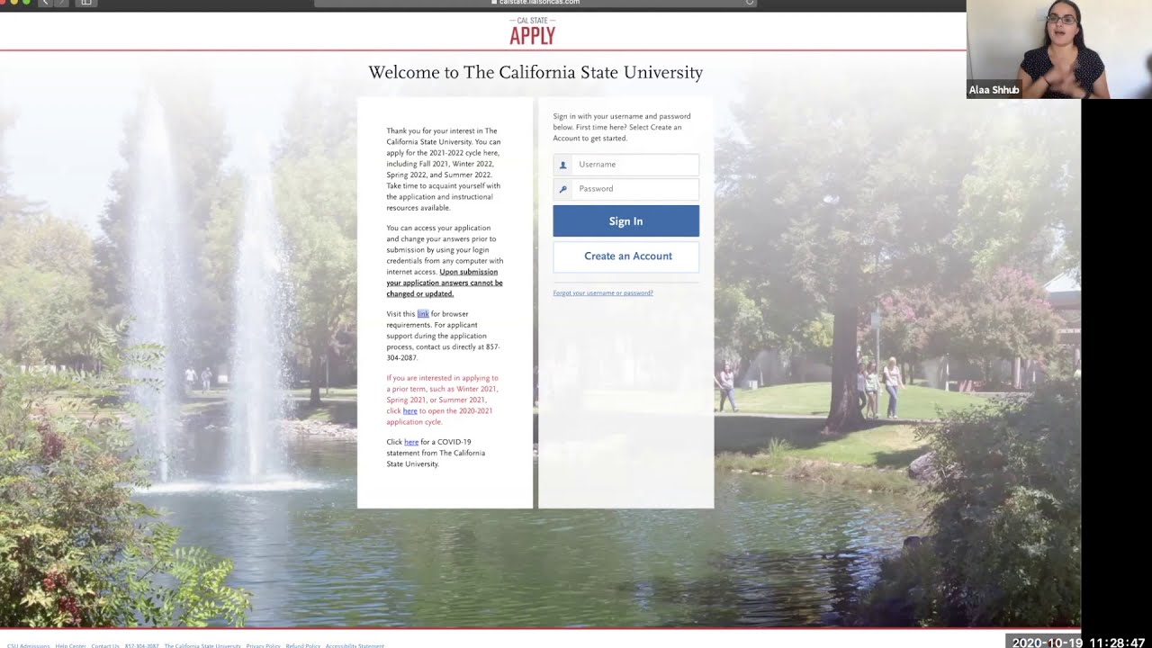 CSU Application - Creating an Account | Selecting Programs